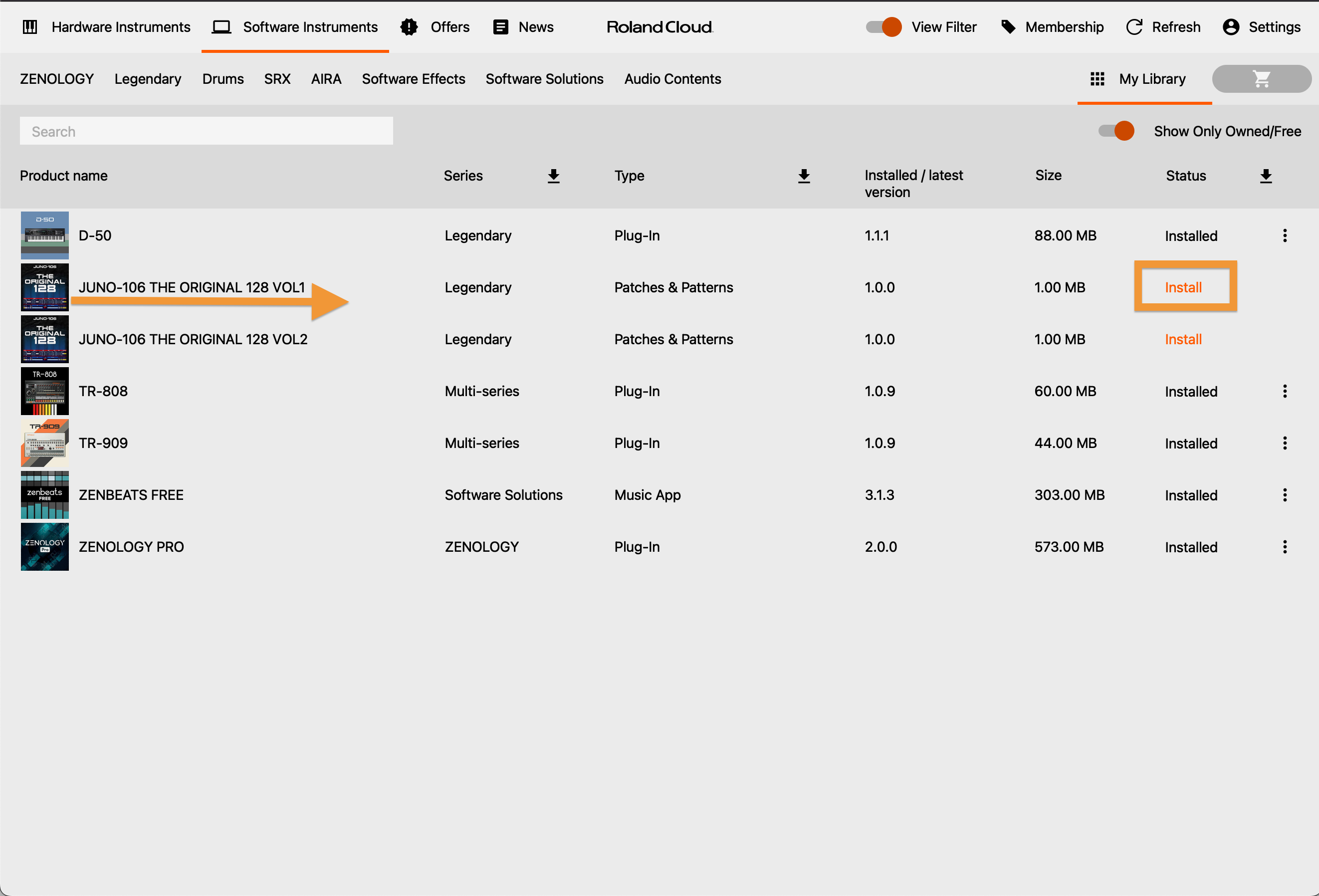 Roland Cloud: Roland Cloud Managerからインストゥルメントをインストールする方法を教えてください。 – Roland Corporation