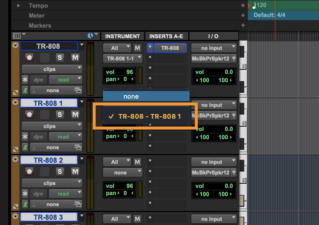 How to setup Multi-Out for the Roland Cloud TR-808 in Pro Tools ...