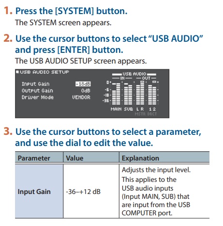 TD-27: How do I increase the USB input volume level? – Roland Corporation