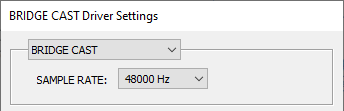 BRIDGE CAST: How do I change the sample rate of BRIDGE CAST in Windows ...