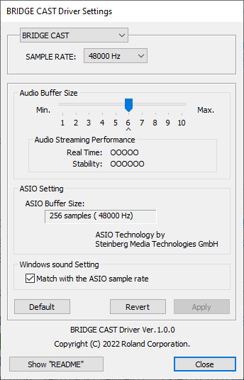 BRIDGE CAST: How do I change the sample rate of BRIDGE CAST in Windows ...