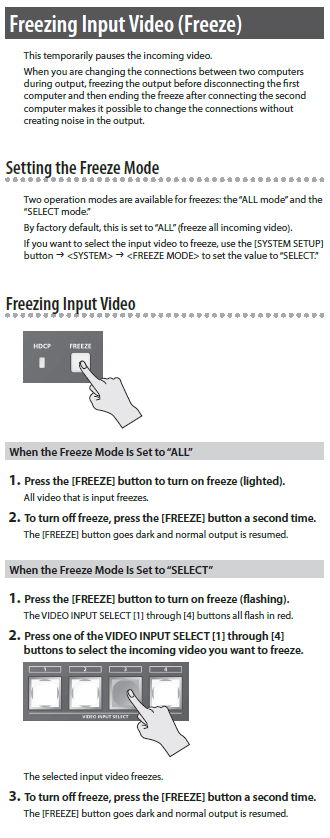VR-4HD: Different Ways to Switch Between Video Inputs – Roland Corporation
