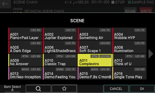 FANTOM-06, FANTOM-07, FANTOM-08: How do I quickly recall the scenes that are frequently used ...