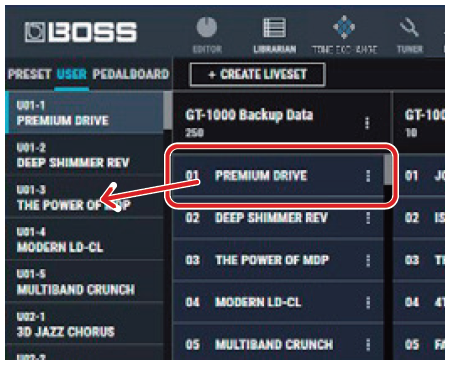 GT-1000: BOSS TONE CENTRALで提供されていたアーティスト・ライブセットはどこでダウンロードできますか ...
