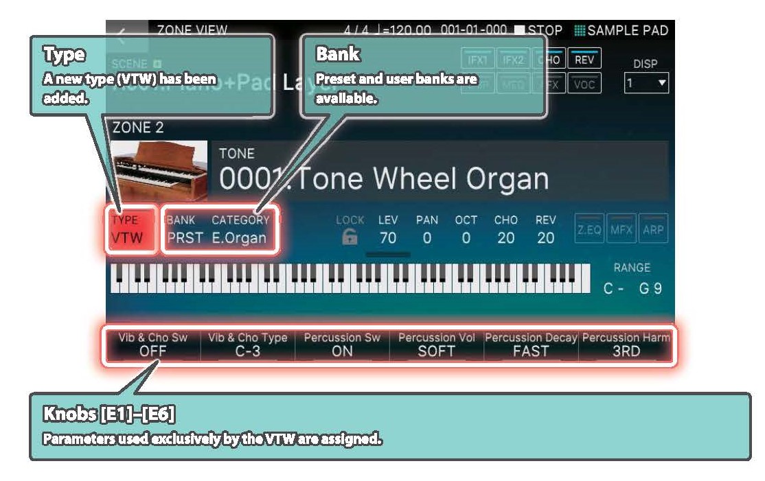 FANTOM 6, FANTOM 7, FANTOM 8: Virtual Tone Wheel Organ (VTW) – Roland ...