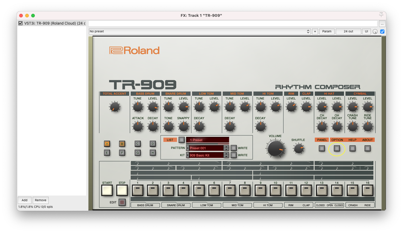 Roland Cloud TR-909/808/707/727/606: How to configure for multi-out in Reaper – Roland Corporation